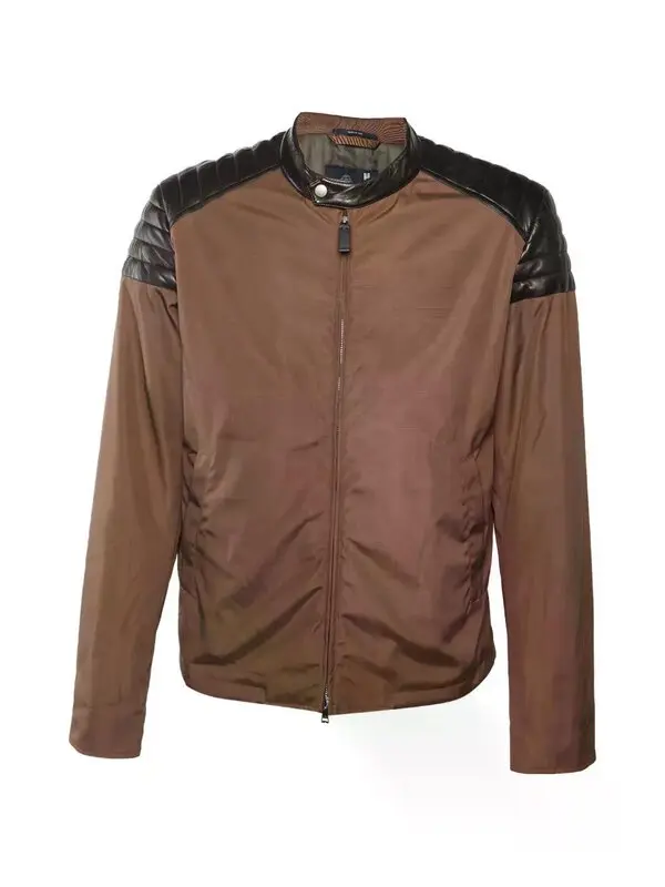 Gucci Band Collar Zip-up Jacket With Paneled And Quilted Finish