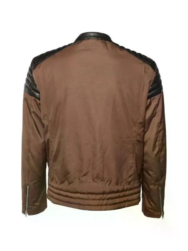 Gucci Band Collar Zip-up Jacket With Paneled And Quilted Finish