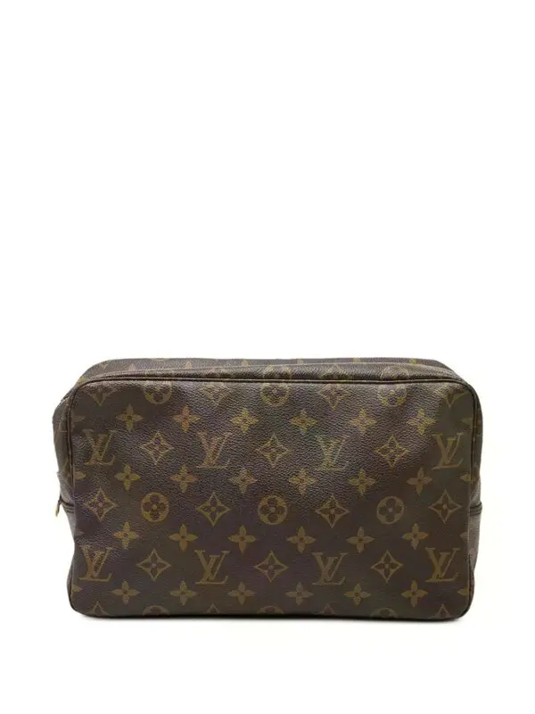 LOUIS VUITTON 1987 Monogram Trousse Toilette 28 Clutch Bag - Brown