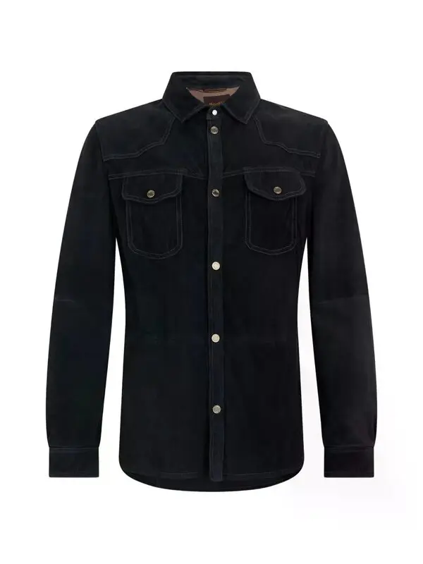 MOORER Suede Panelled Jacket
