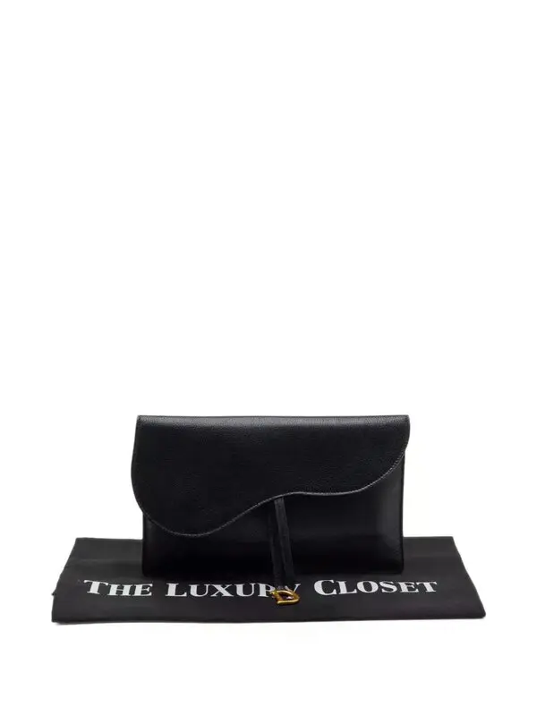 Dior 2023 Medium Saddle Clutch Bag - Black