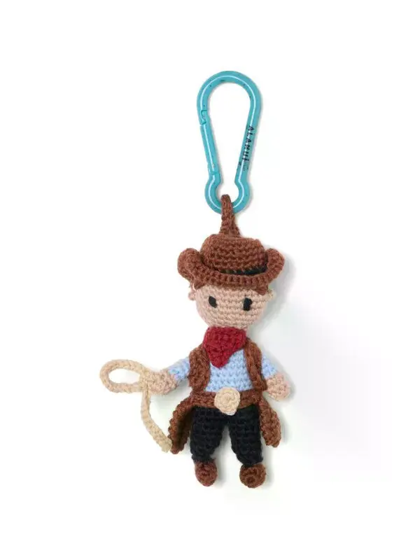 Alanui Cowboy Amigurumi Crochet Keyring - Brown