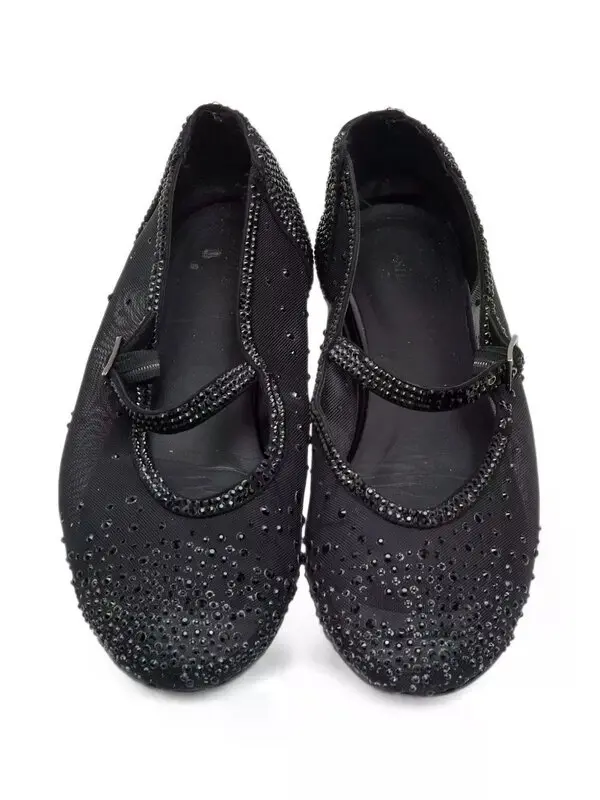 LE SILLA Mary Jane Crystal-embellished Ballet Flats