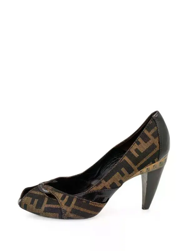 Fendi Zucca Peep-toe Pumps