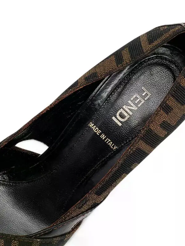 Fendi Zucca Peep-toe Pumps