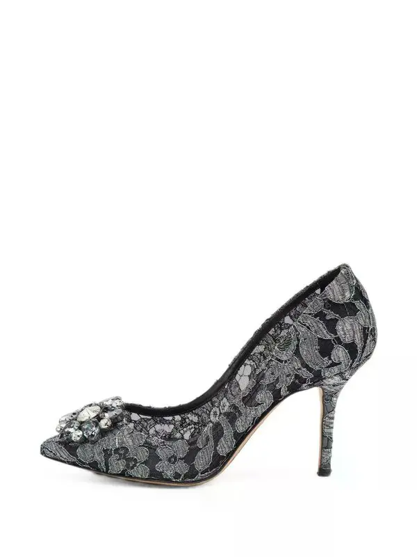 Dolce & Gabbana Bellucci Crystal-embellished Lace Stiletto Pumps