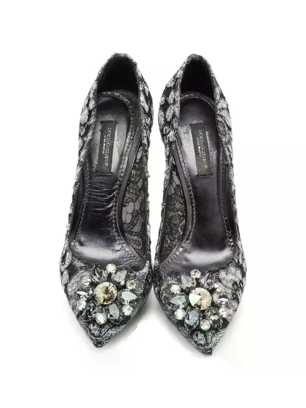 Dolce & Gabbana Bellucci Crystal-embellished Lace Stiletto Pumps