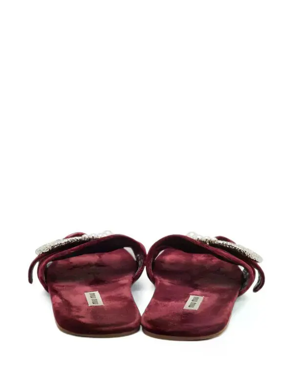 Miu Miu Velvet Buckle Strap Slip-on Sandals