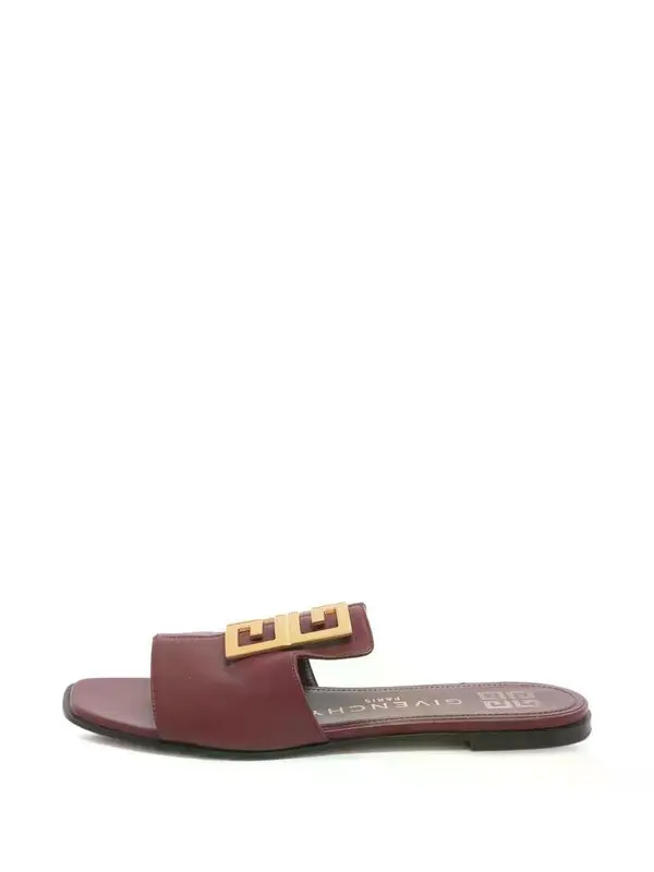 Givenchy 4g Leather Slide Sandals - Red