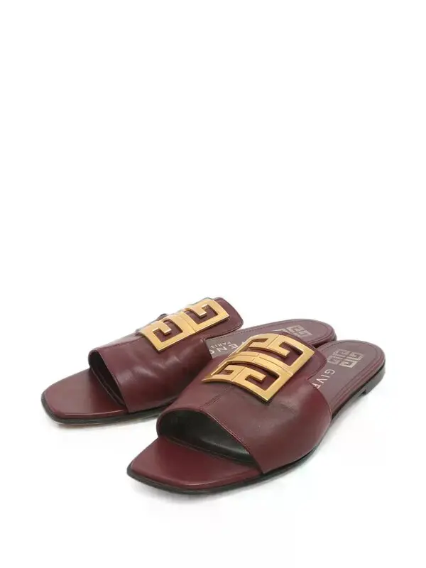 Givenchy 4g Leather Slide Sandals