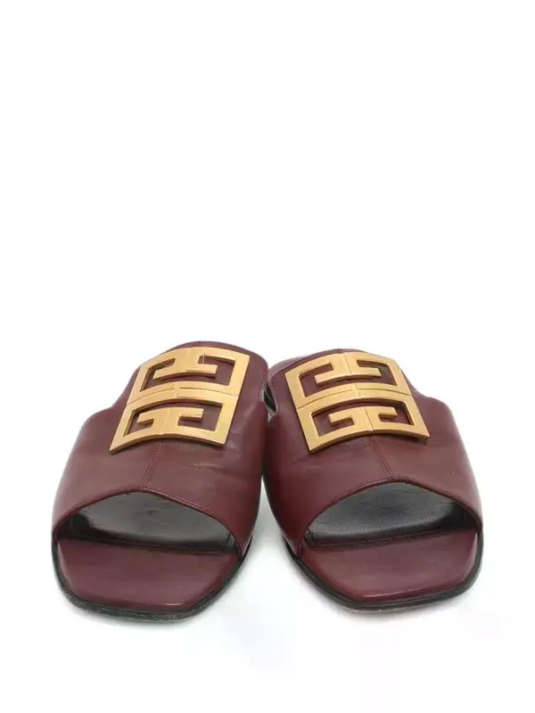 Givenchy 4g Leather Slide Sandals