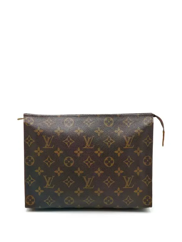 LOUIS VUITTON Monogram Canvas Toiletry Clutch Bag - Brown