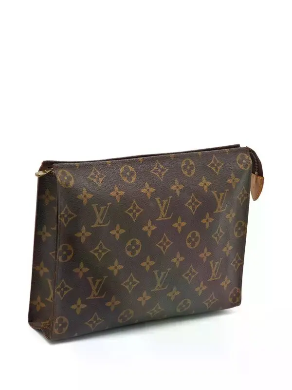 LOUIS VUITTON Monogram Canvas Toiletry Clutch Bag - Brown