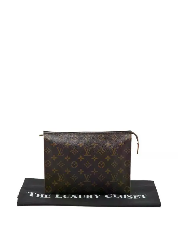 LOUIS VUITTON Monogram Canvas Toiletry Clutch Bag - Brown