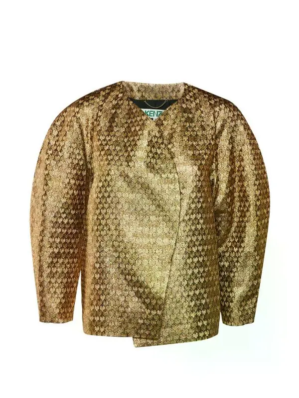 Kenzo Brocade Asymmetric Button Jacket - Gold