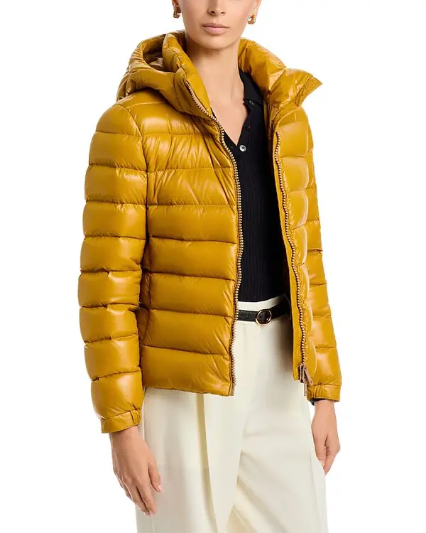 Herno Quilted Down Puffer Jacket With Hood - Yellow