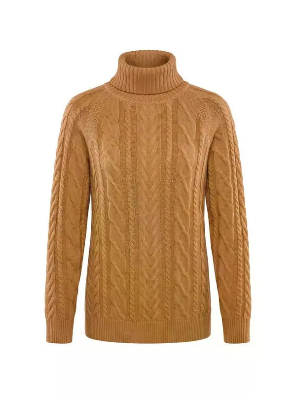 MOORER Cable-knit Roll-neck Sweater