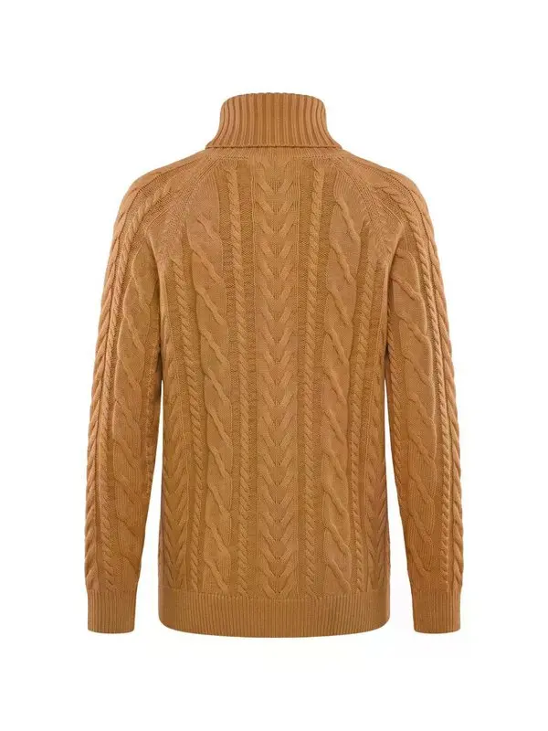 MOORER Cable-knit Roll-neck Sweater