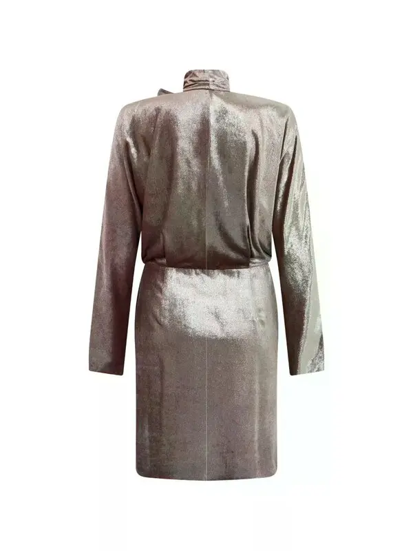 Alberta Ferretti Bow Detail Velvet Mini Dress