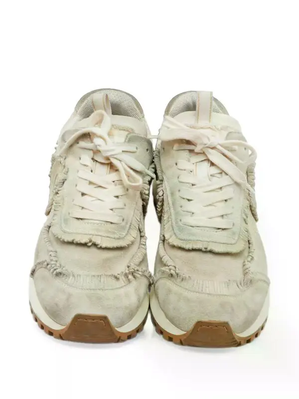 Dior Suede Fringed C Logo Sneakers - Neutrals
