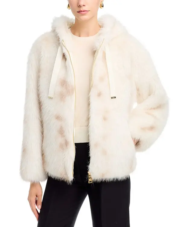 Herno Faux Fur Hooded Bomber Jacket