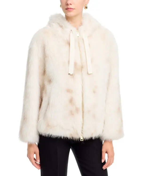Herno Faux Fur Hooded Bomber Jacket