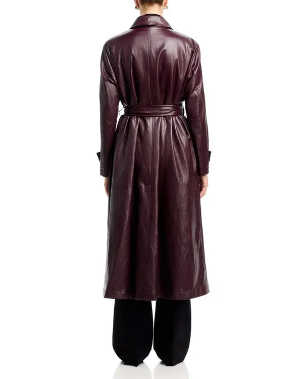 Herno Belted Faux Leather Trench Coat