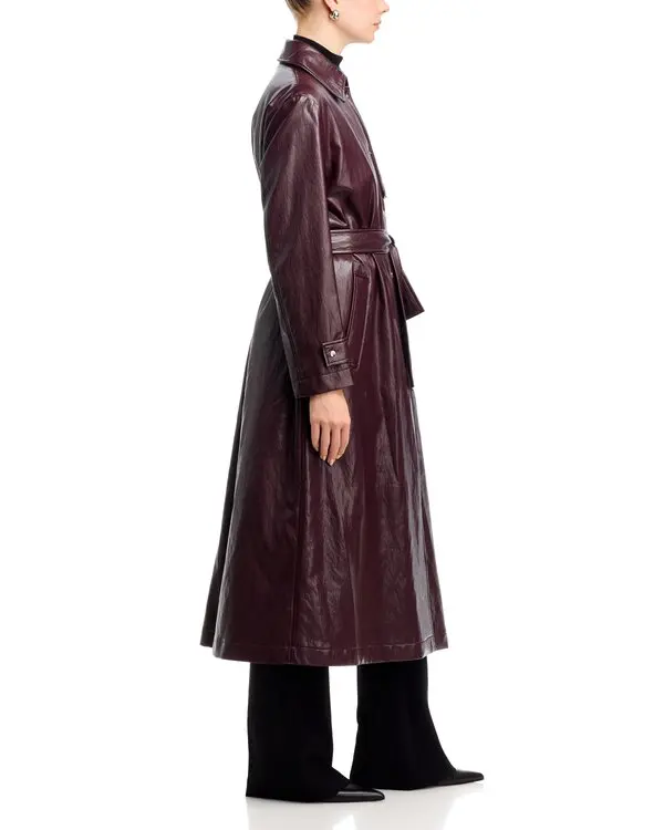 Herno Belted Faux Leather Trench Coat