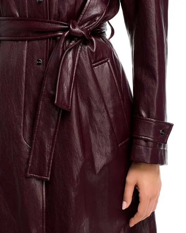 Herno Belted Faux Leather Trench Coat