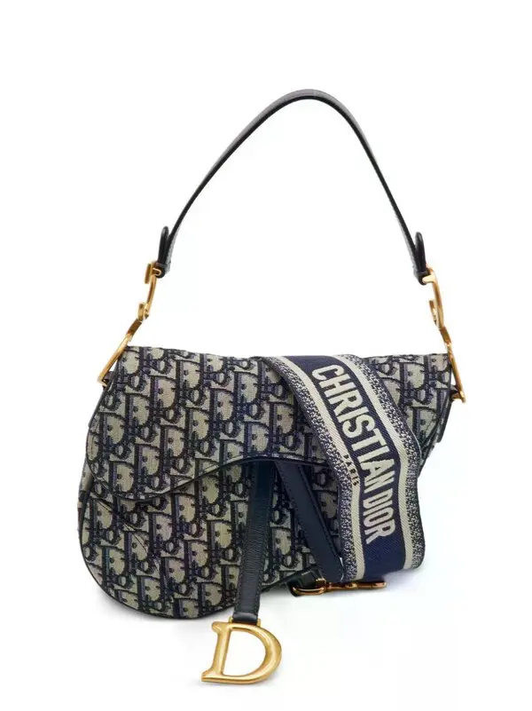 Dior 2020 Medium Oblique Saddle Shoulder Bag - Blue