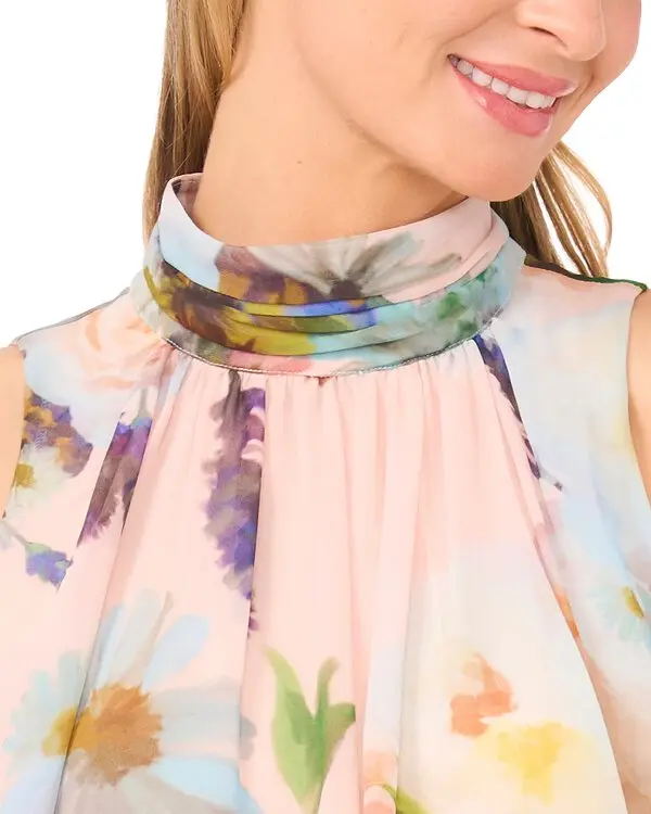 Ted Baker London Sleeveless Floral Print High Neck Top