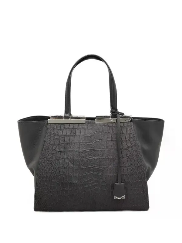 Fendi 2014 Large 3jours Croc-embossed Tote Bag