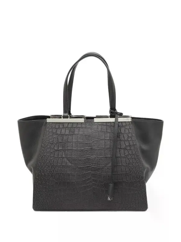 Fendi 2014 Large 3jours Croc-embossed Tote Bag