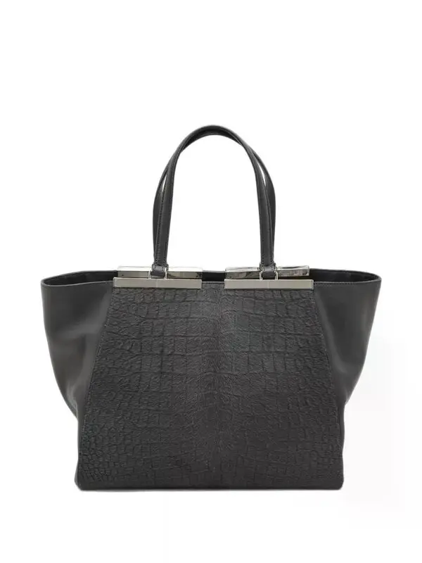 Fendi 2014 Large 3jours Croc-embossed Tote Bag