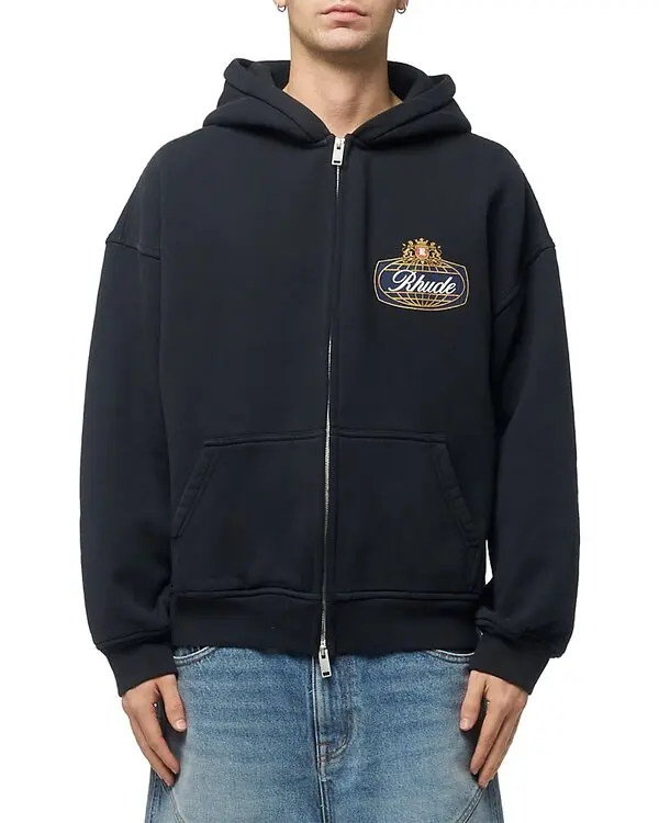 R H U D E Safari Logo Graphic Zip Hoodie