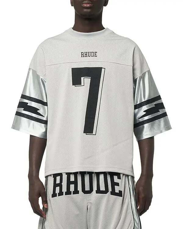 R H U D E Logo Graphic Football Jersey
