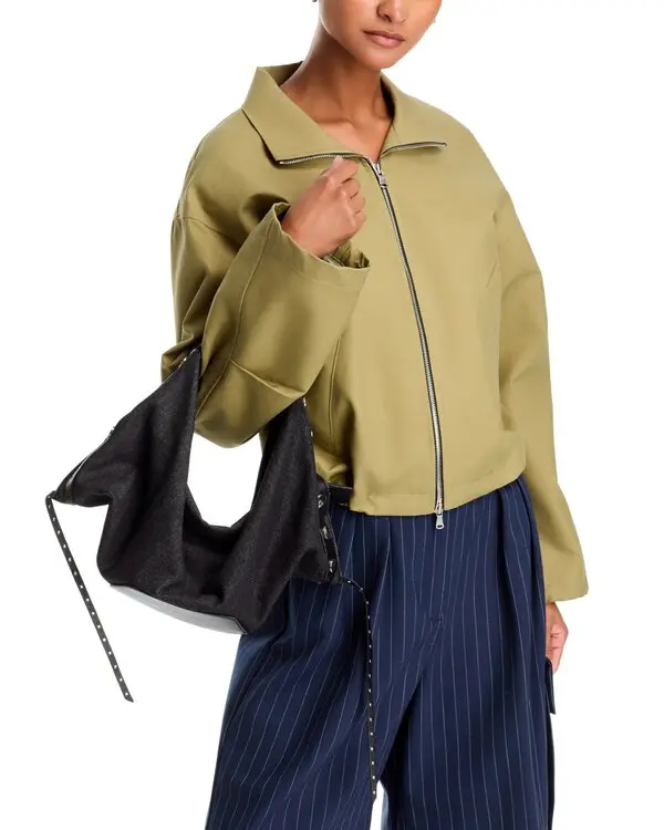 3.1 Phillip Lim Luna Mini Studded Denim Hobo Bag