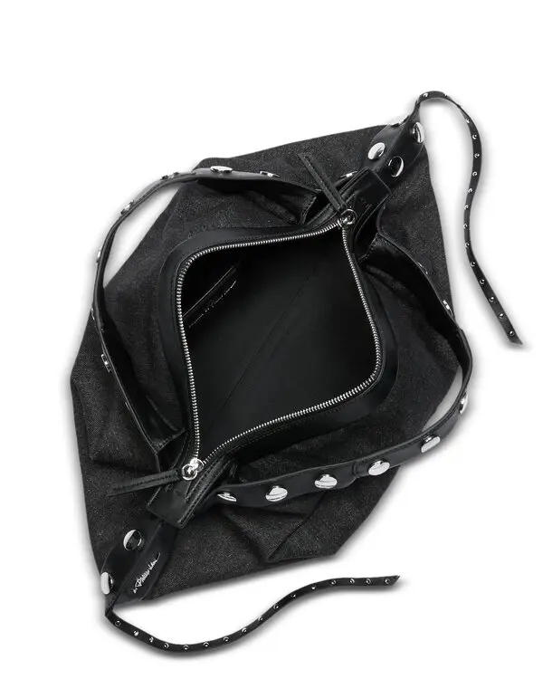 3.1 Phillip Lim Luna Mini Studded Denim Hobo Bag