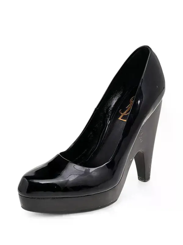 Saint Laurent Platform Heel Leather Pumps