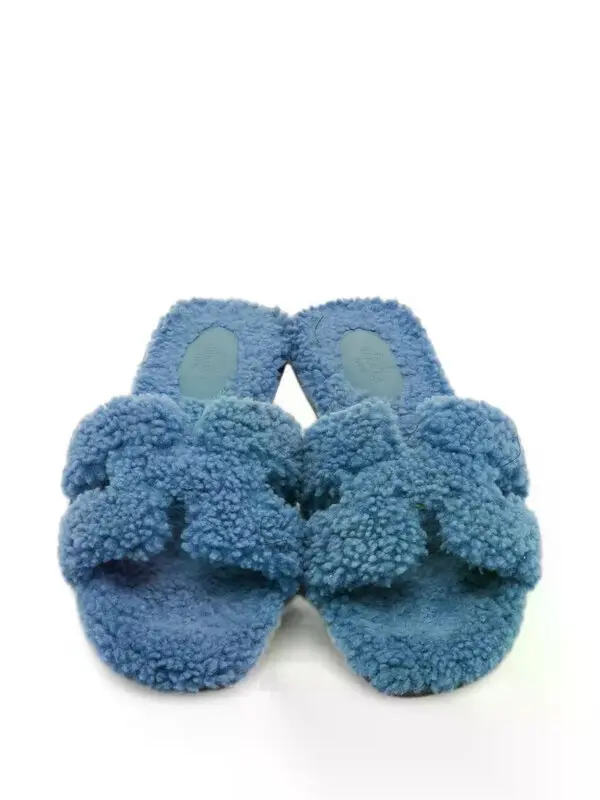 Hermès Oran Shearling Slide Sandals
