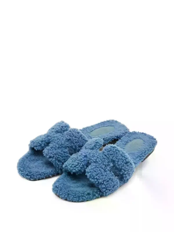 Hermès Oran Shearling Slide Sandals