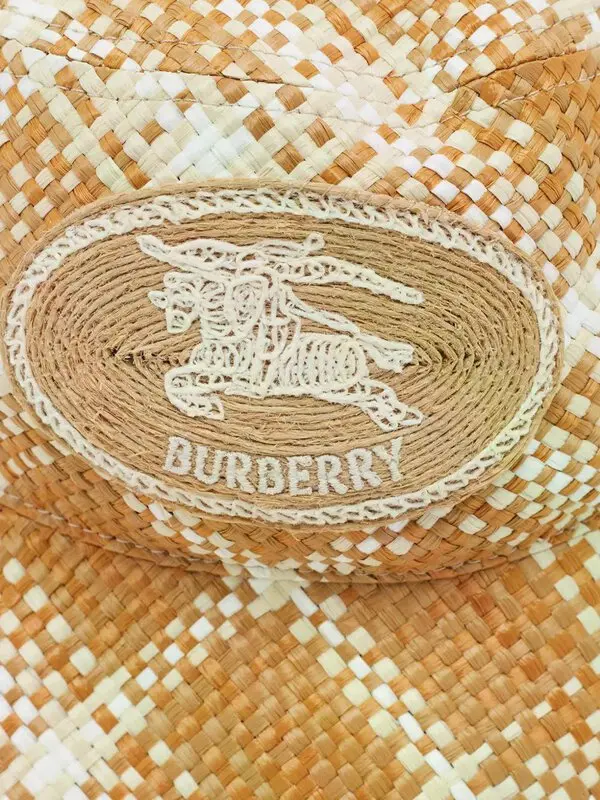 Burberry Knight Stamp Raffia-effect Bucket Hat