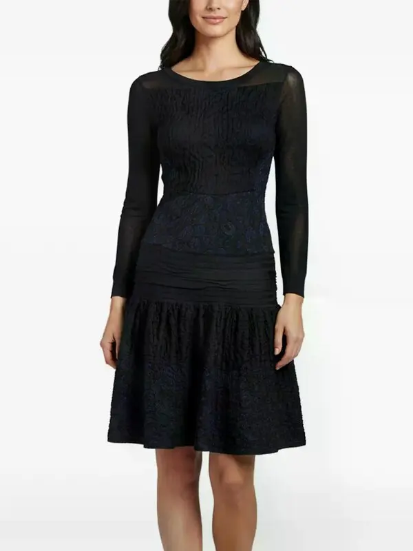 LOUIS VUITTON Crinkled Silk Drop Waist Mini Dress