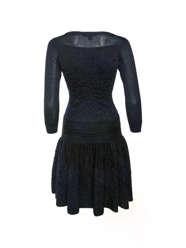 LOUIS VUITTON Crinkled Silk Drop Waist Mini Dress