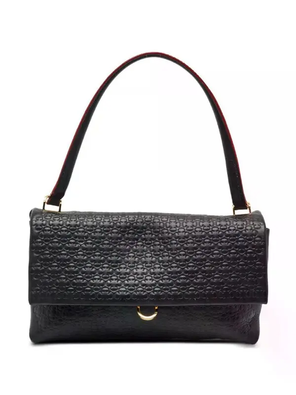 Carolina Herrera Camelot Monogram Embossed Tote Bag - Black