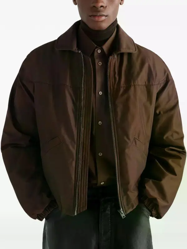 LEMAIRE Quilted Blouson In Water-repellent Canvas - Brown