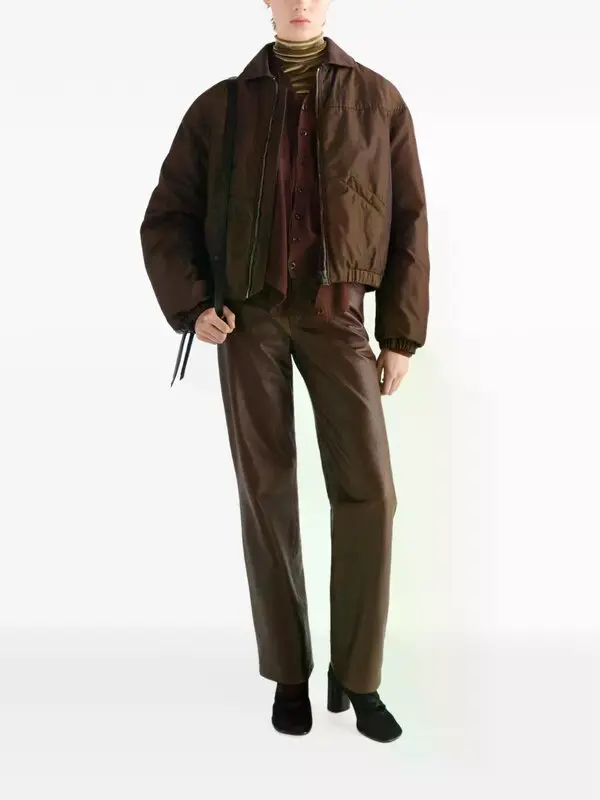 LEMAIRE Quilted Blouson In Water-repellent Canvas - Brown