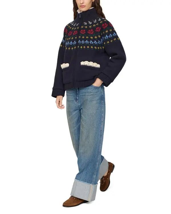 Sea Preston Sherpa Lined Cardigan Jacket