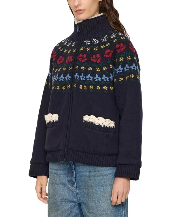 Sea Preston Sherpa Lined Cardigan Jacket
