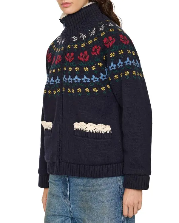 Sea Preston Sherpa Lined Cardigan Jacket